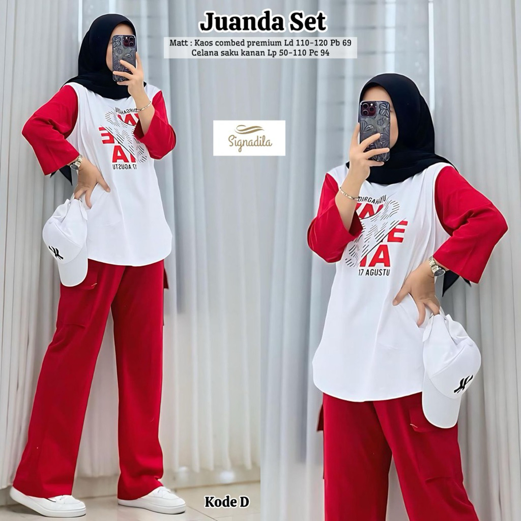 Jual JUANDA/MEGA/DIRGA/MARTA SETELAN MERAHPUTIH ORIGINAL SIGNADILA | Shopee Indonesia