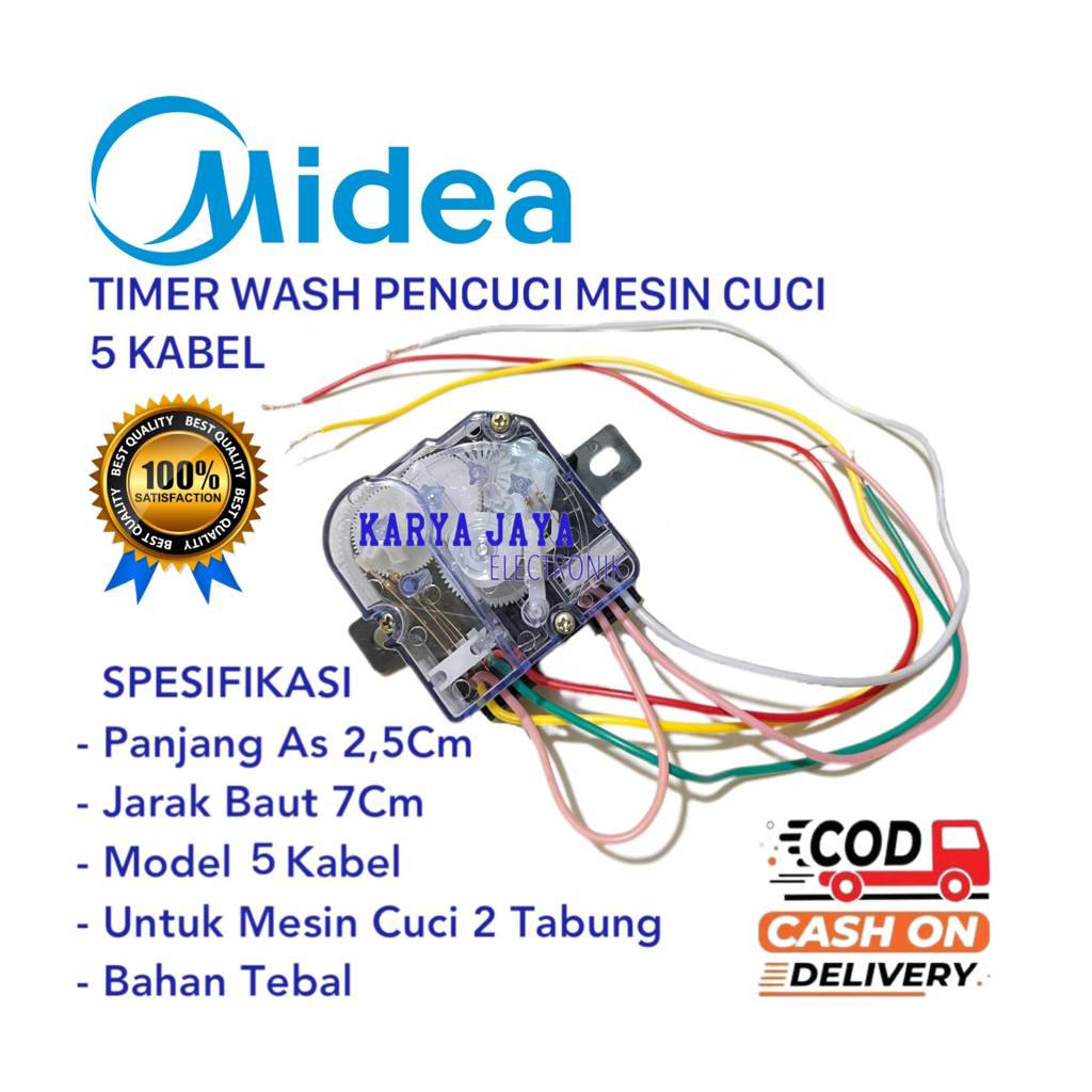 Jual Timer Wash 5 Kabel Mesin Cuci Midea 2 Tabung - Timer Mesin Cuci ...