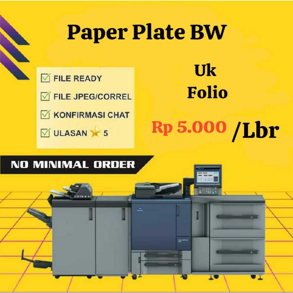 Jual PRINT PAPER PLATE BW UKURAN FOLIO | Shopee Indonesia