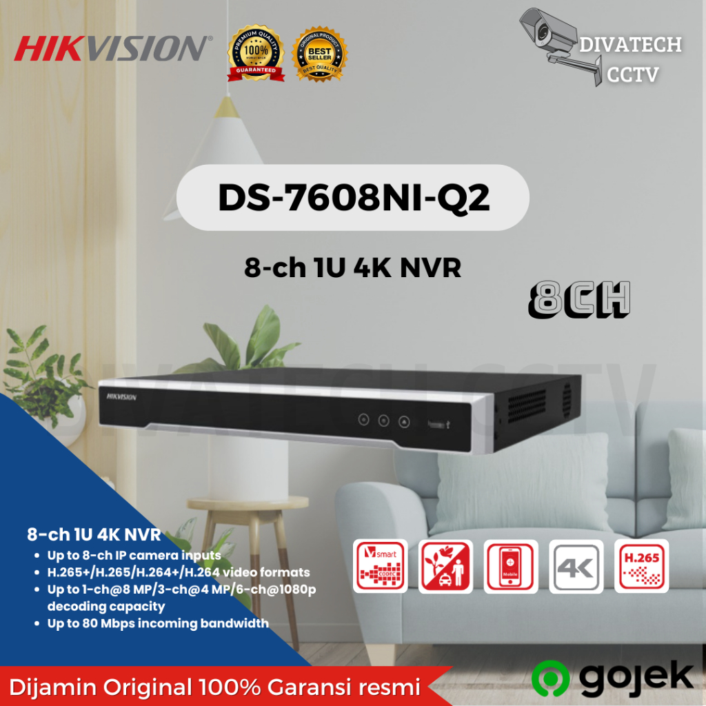 Jual HIKVISION NVR 8CH / DS-7608NI-Q2 8 CHANNEL Support H.265 | Shopee ...