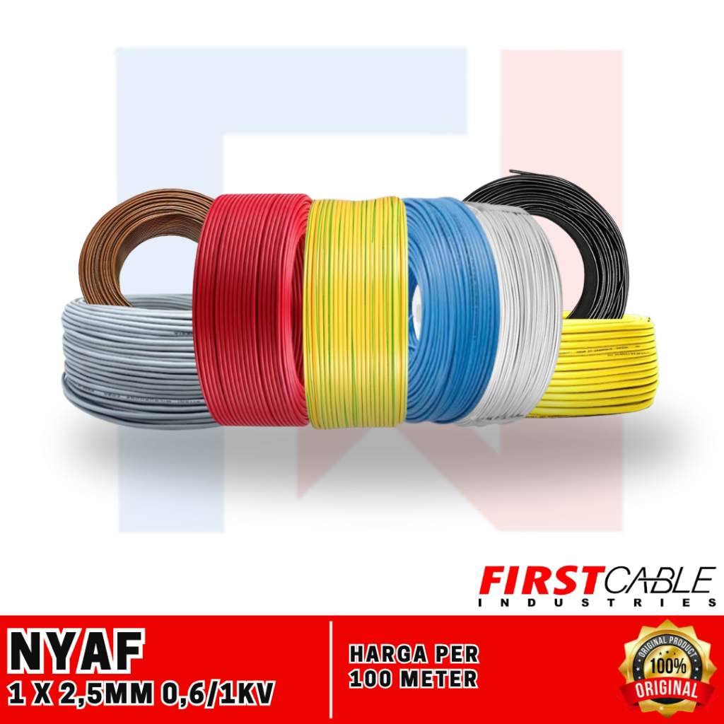 Jual KABEL NYAF 1 x 2.5 mm 0,6/1KV FIRST CABLE | Shopee Indonesia