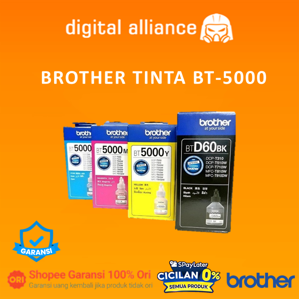Jual BROTHER TINTA BT-5000 & BT-D60 ALL COLOUR YELLOW MAGENTA BLACK | Shopee Indonesia