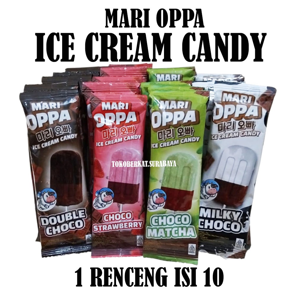 Jual MARI OPPA ICE CREAM CANDY PERMEN LOLLIPOP RENCENG ISI 10 | Shopee ...