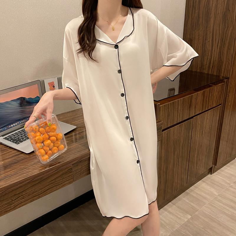 Jual dress tidur korea sutra es premium longgar ukuran besar baju tidur ...