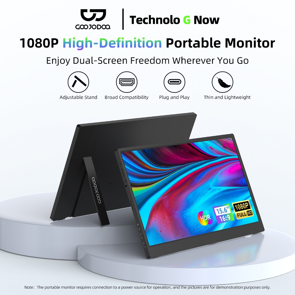 Jual Goojodoq Portable Monitor for 72%sRGB Laptop 15.6'' 1920*1080P 4K ...