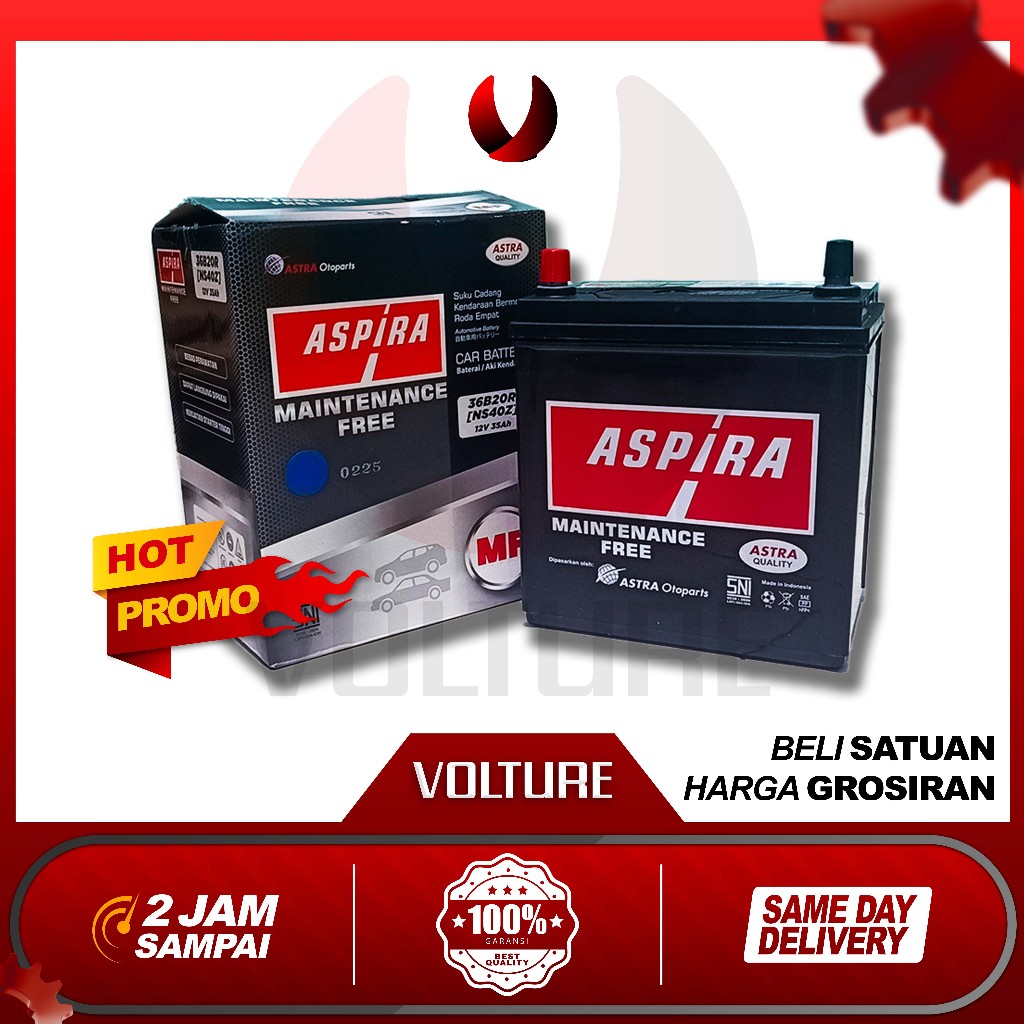 Jual aki mobil ASPIRA MF ORIGINAL ASTRA ( BERGARANSI ) ns40 NS40Z 36B20R 12V 35ah Avanza rush ...