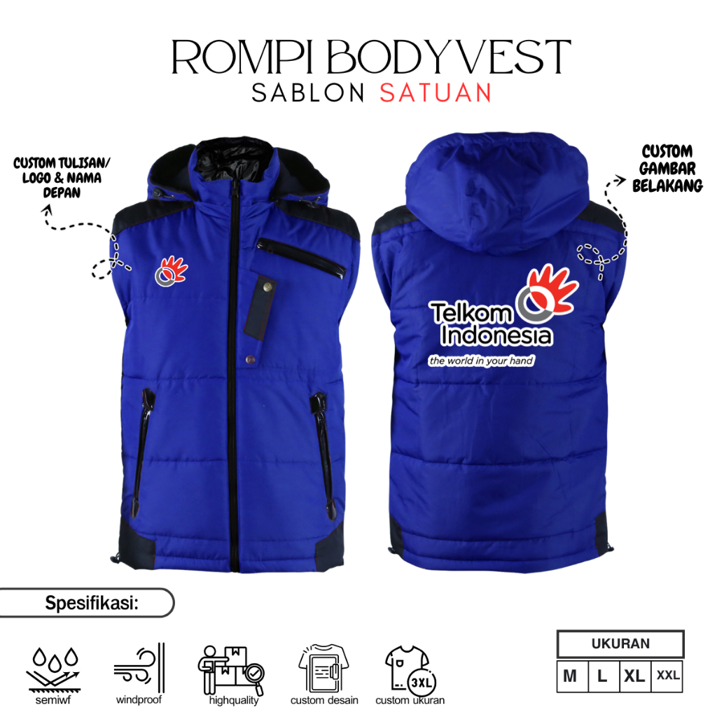 Jual ROMPI BODYVEST SABLON SATUAN TELKOM BUMN SEKTOR INDUSTRI ...