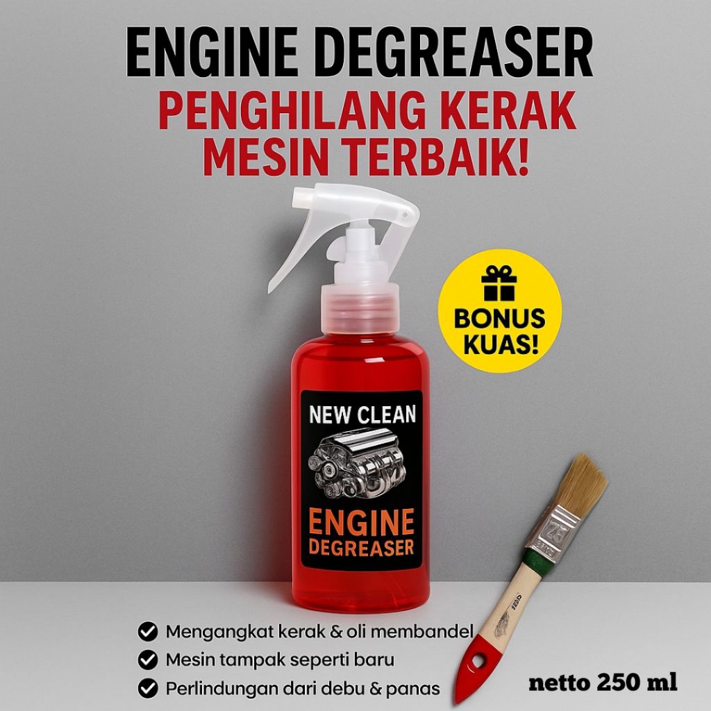 Jual ENGINE DEGREASER 250ml – Pembersih blok Mesin Motor Mobil NEW CLEAN, ampuh angkat Kerak ...