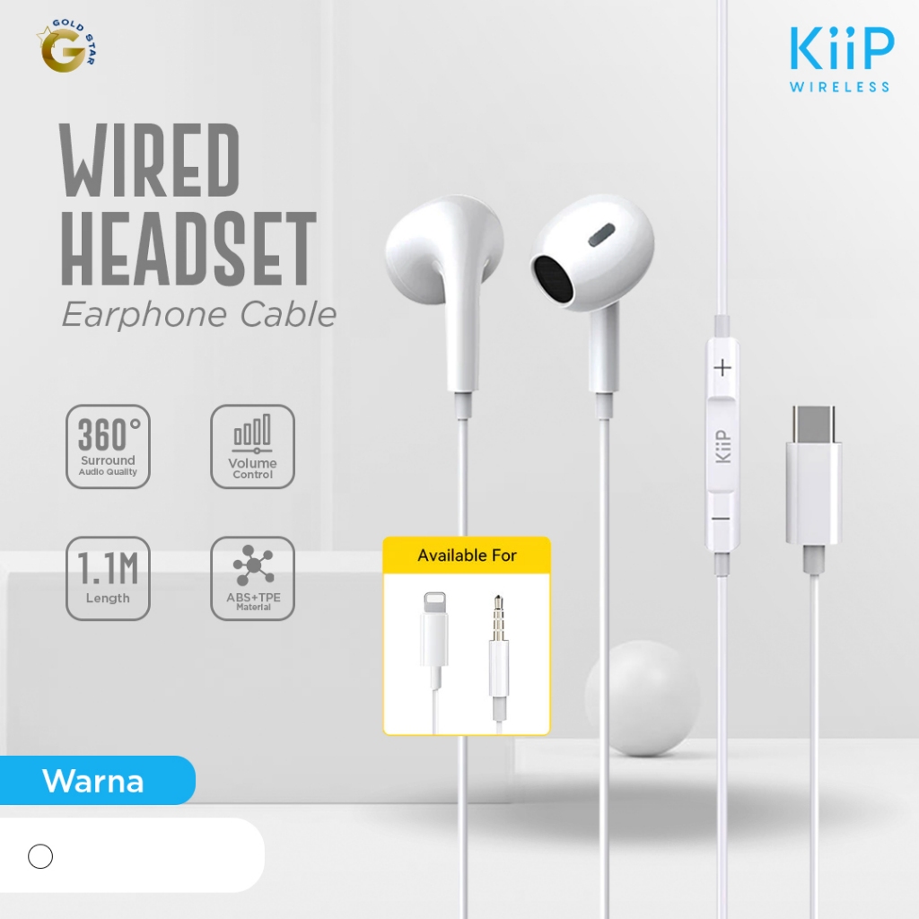 Jual KiiP Headset Handsfree 3.5mm Wired Headset Kabel Low Latency ...
