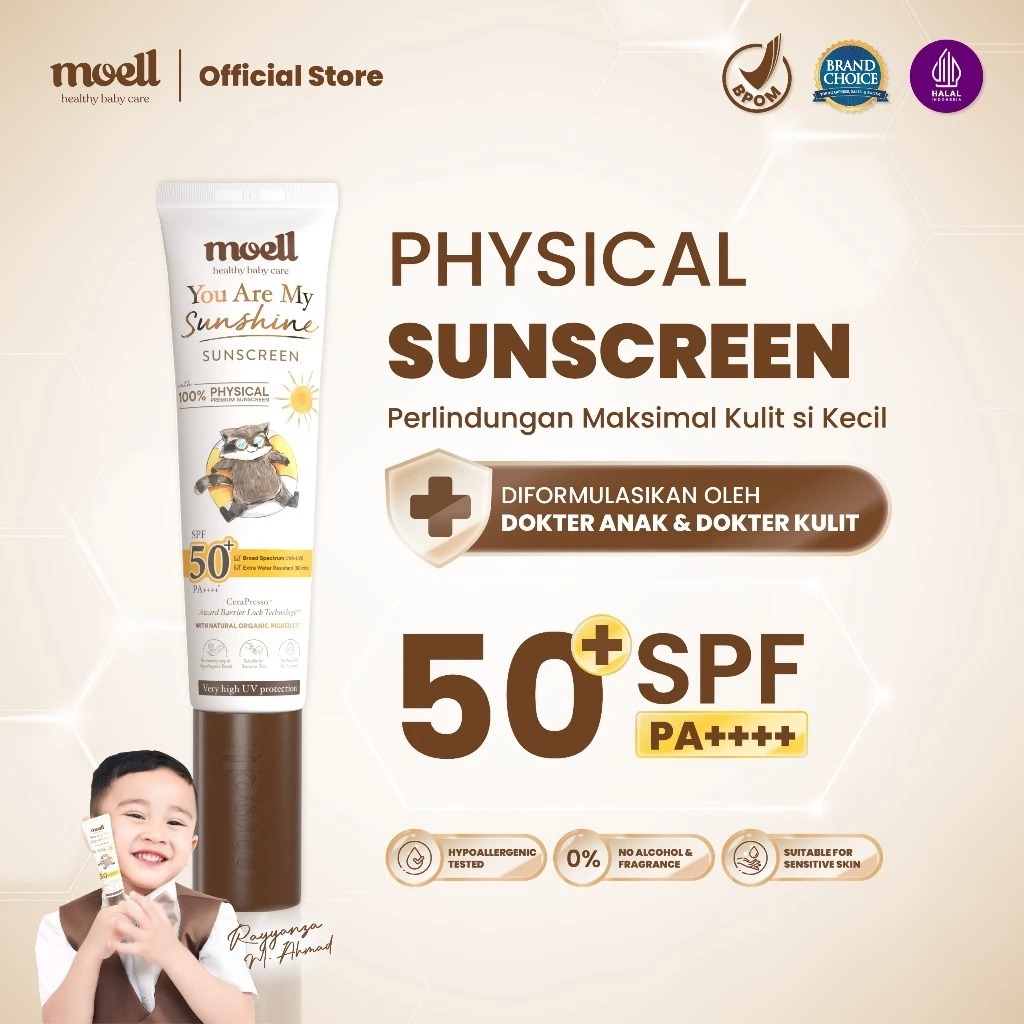 Jual Moell Bundling Sunscreen 30gr & Face Cream 40gr - Physical ...