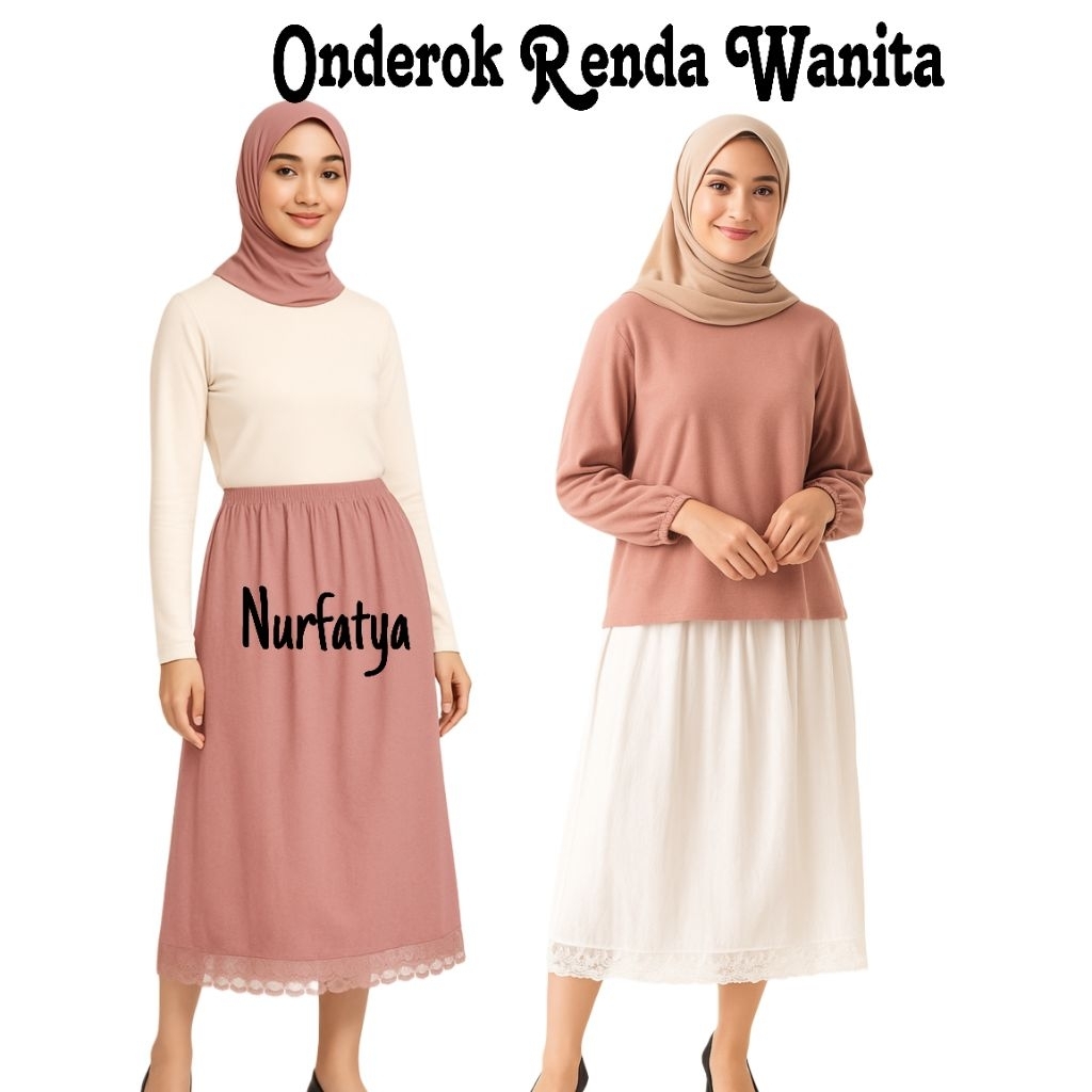 Jual Rok Renda Anderok Panjang Ondrok Wanita Daleman Gamis | Shopee ...