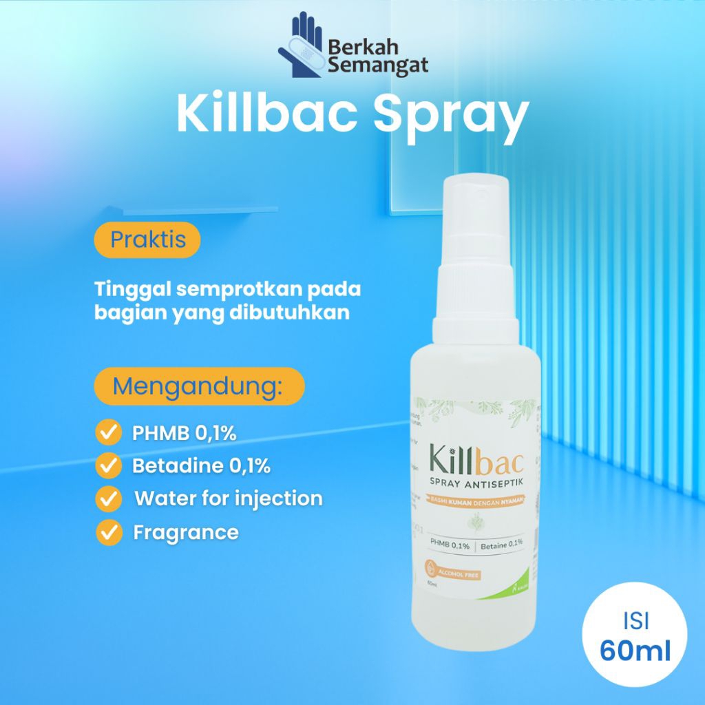 Jual Killbac 60ml / Killbac Spray / Killbac Spray Antiseptik / Pencuci ...