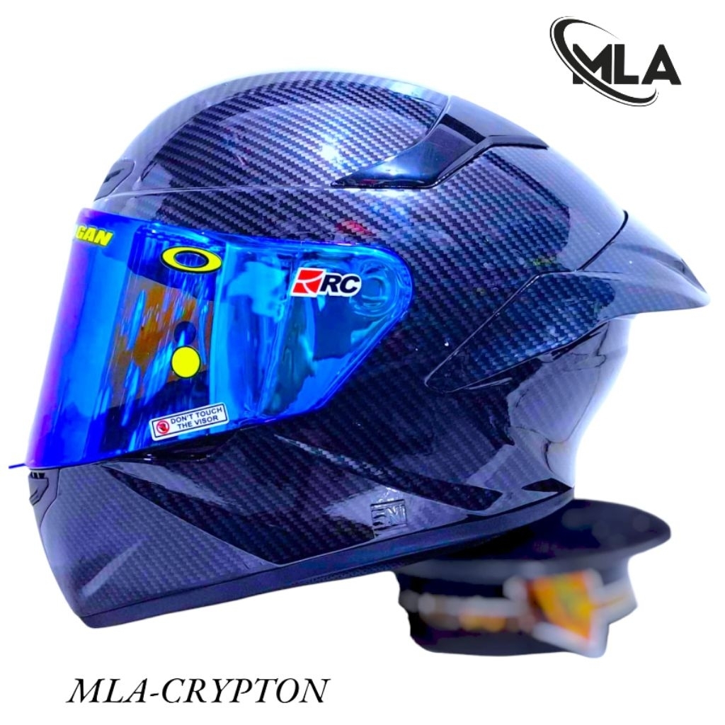 Jual Helm full face TT Course TTC MLA Crypton Carbon paket ganteng ...