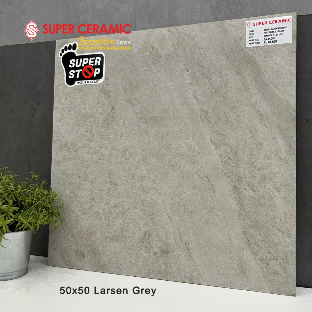 Jual PLATINUM 50x50 Keramik Lantai Kasar ANTI SLIP- LARSEN GREY ...