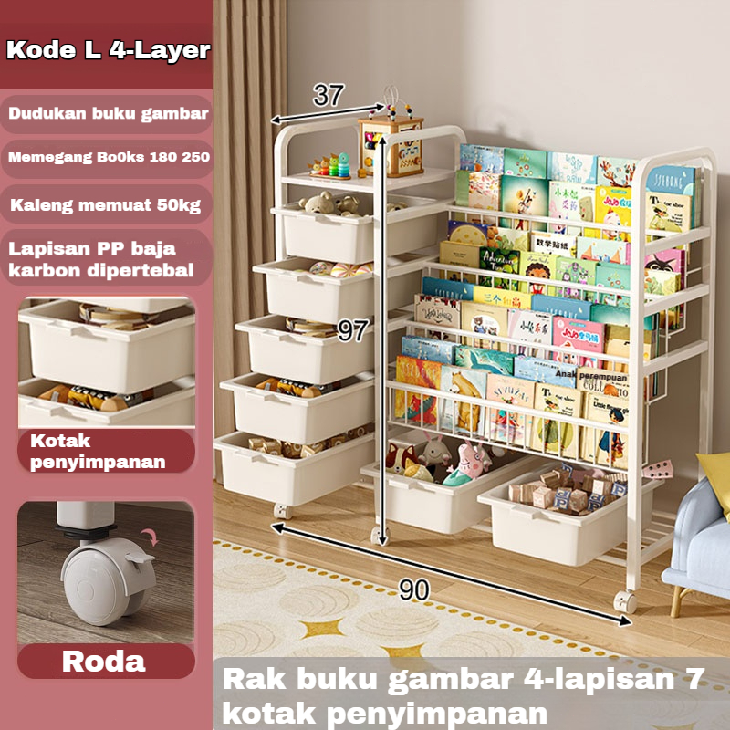Jual Rak buku anak Susun Baby Bookshelf Rack Tempat Penyimpanan Buku ...