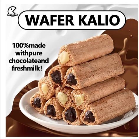 Jual Wafer Kalio dengan Cokelat dan Kering Isian Putih Wafer Viral ...