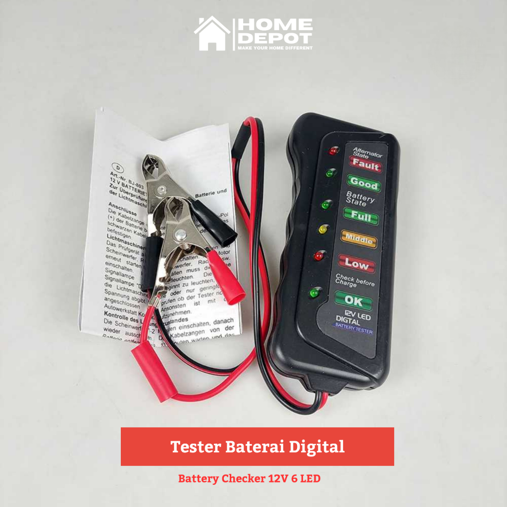 Jual Tester Baterai Digital Battery Checker 12V 6 LED | Shopee Indonesia
