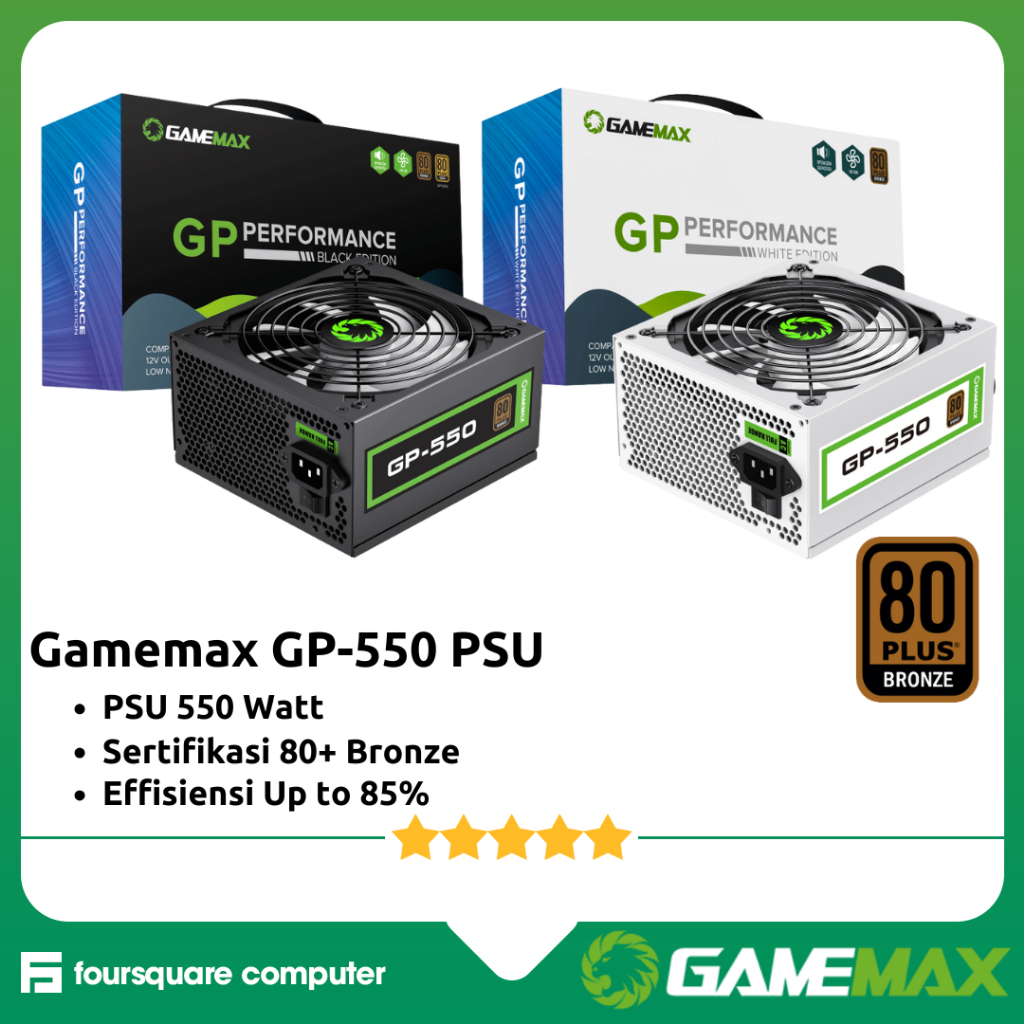 Jual Gamemax GP-550 PSU 550W 80+ Bronze Effisiensi upto 85% | Power ...
