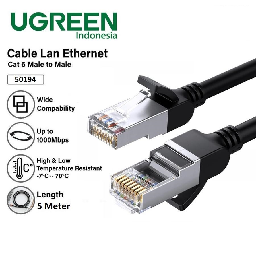 Jual Kabel LAN UGREEN Cat 6 UTP Pure Copper Ethernet 5m NW101 - 50194 ...
