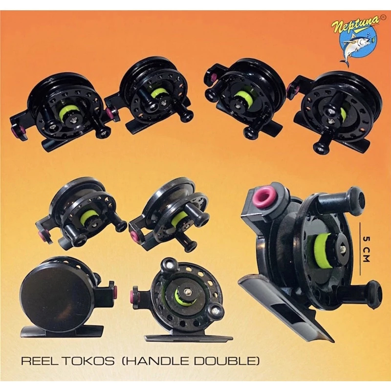 Jual Reel Pancing Mini Tokos Double Handle 5 cm | Shopee Indonesia