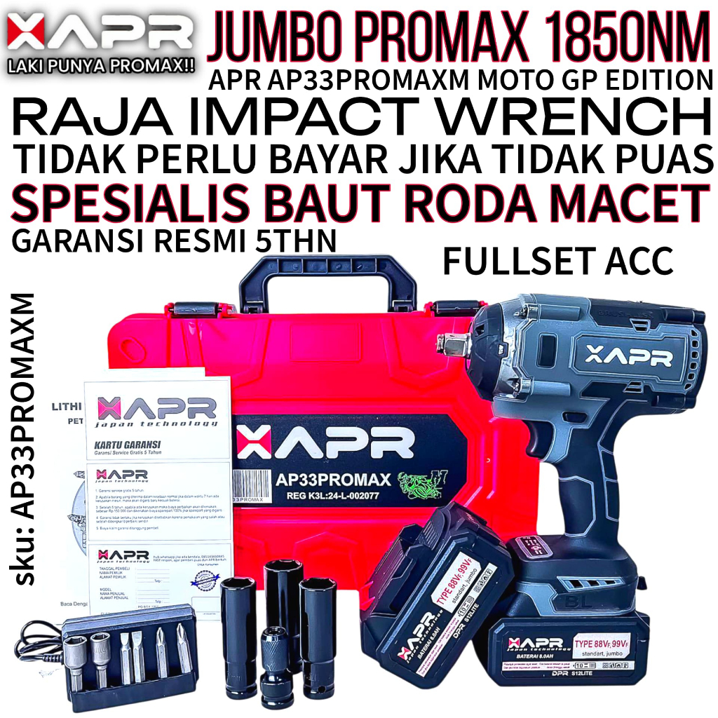 Jual APR RAJA impact wrench AP33PROMAXM GP edition 1850nm 1/2inch ...