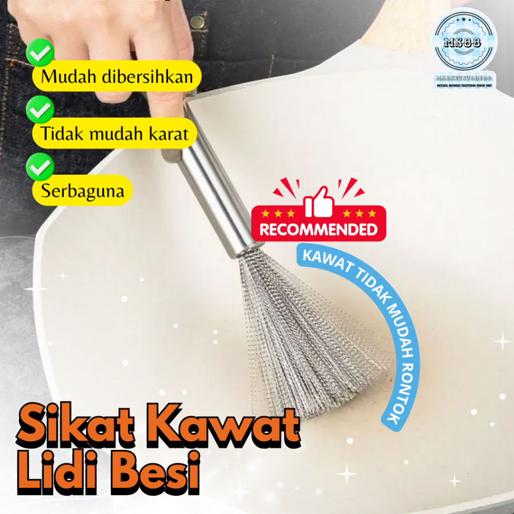 Jual Sikat Wajan Lidi Besi / Sikat Wajan Panci Dapur Serabut Besi ...