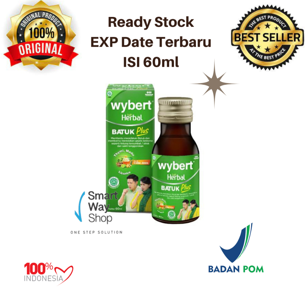 Jual Wybert Herbal Batuk Plus Dewasa 1 Botol 60 mL ORI BPOM HALAL ...