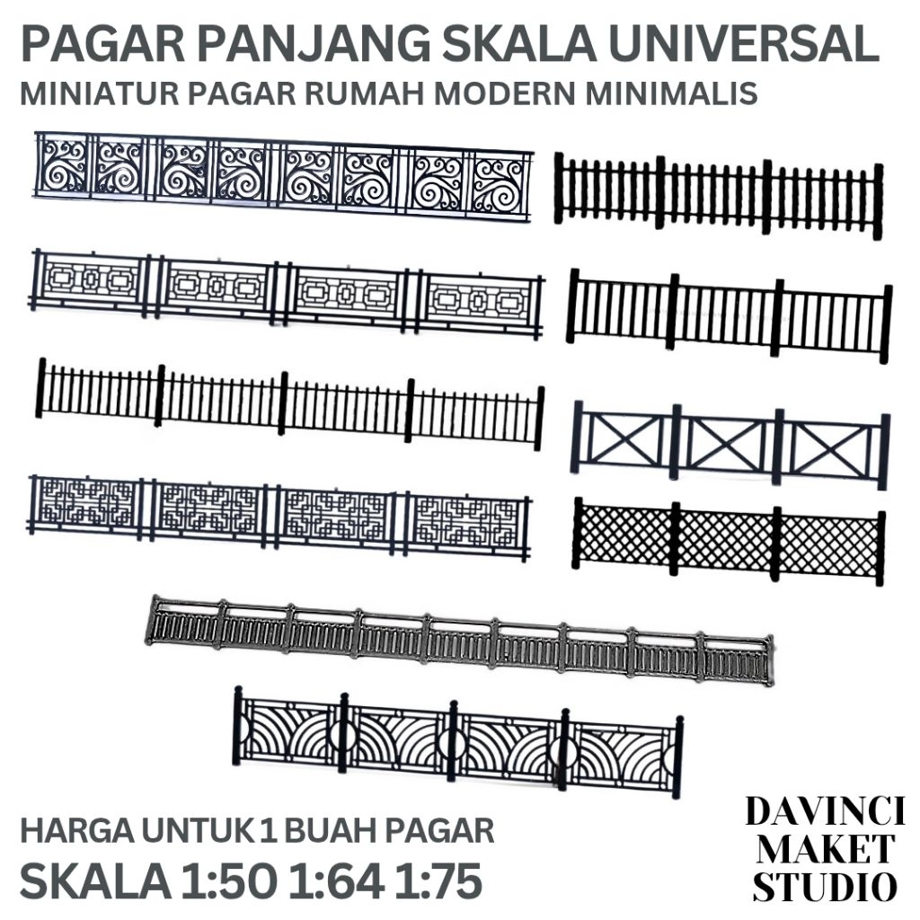 Jual Miniatur Pagar ABS Plastik Hitam 11cm 23cm Skala Universal Maket ...