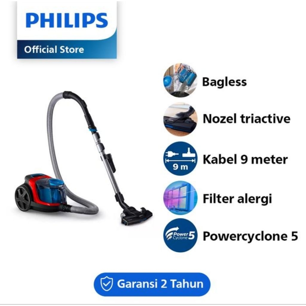 Jual PHILIPS VACUM CLEANER BAGLESS POWERCYCLONE5/TRIACTIVE NOZZLE ...