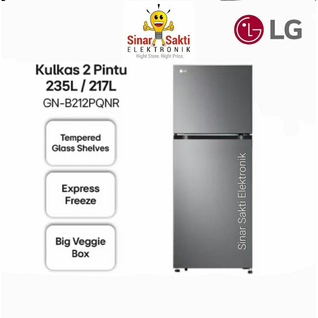 Jual Kulkas LG 2 Pintu GNB 212 PQNR Garansi Resmi GNB212PQNR GNB ...