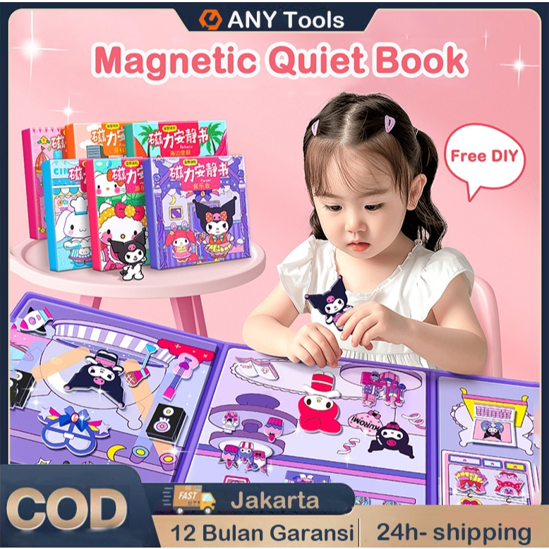 Jual [COD]Kuromi Buku Mainan Magnetic Quiet Book Motif Sanrio Mainan ...