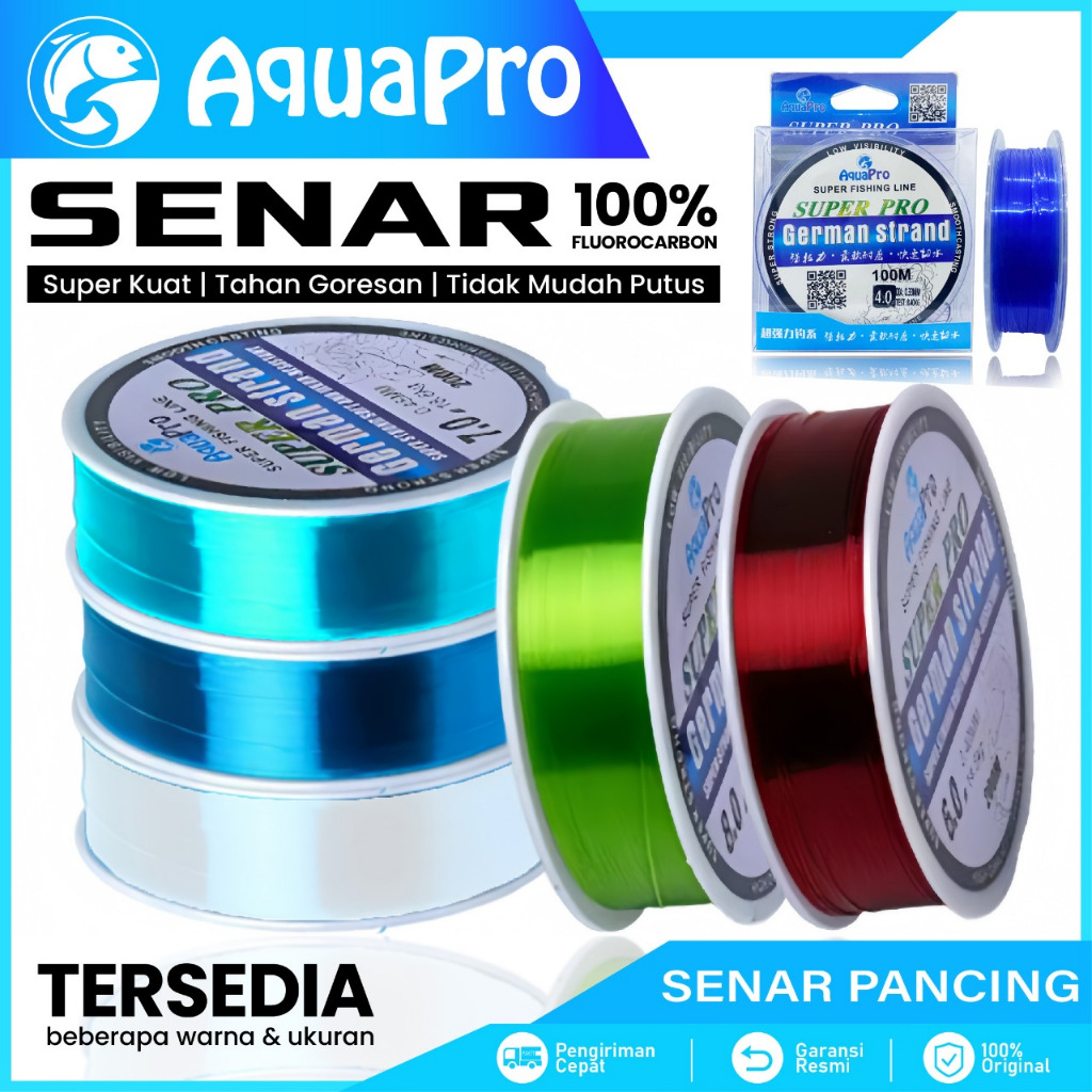 Jual Aquapro Germany Fishing Line 200m Senar Pancing Invisible Bahan ...