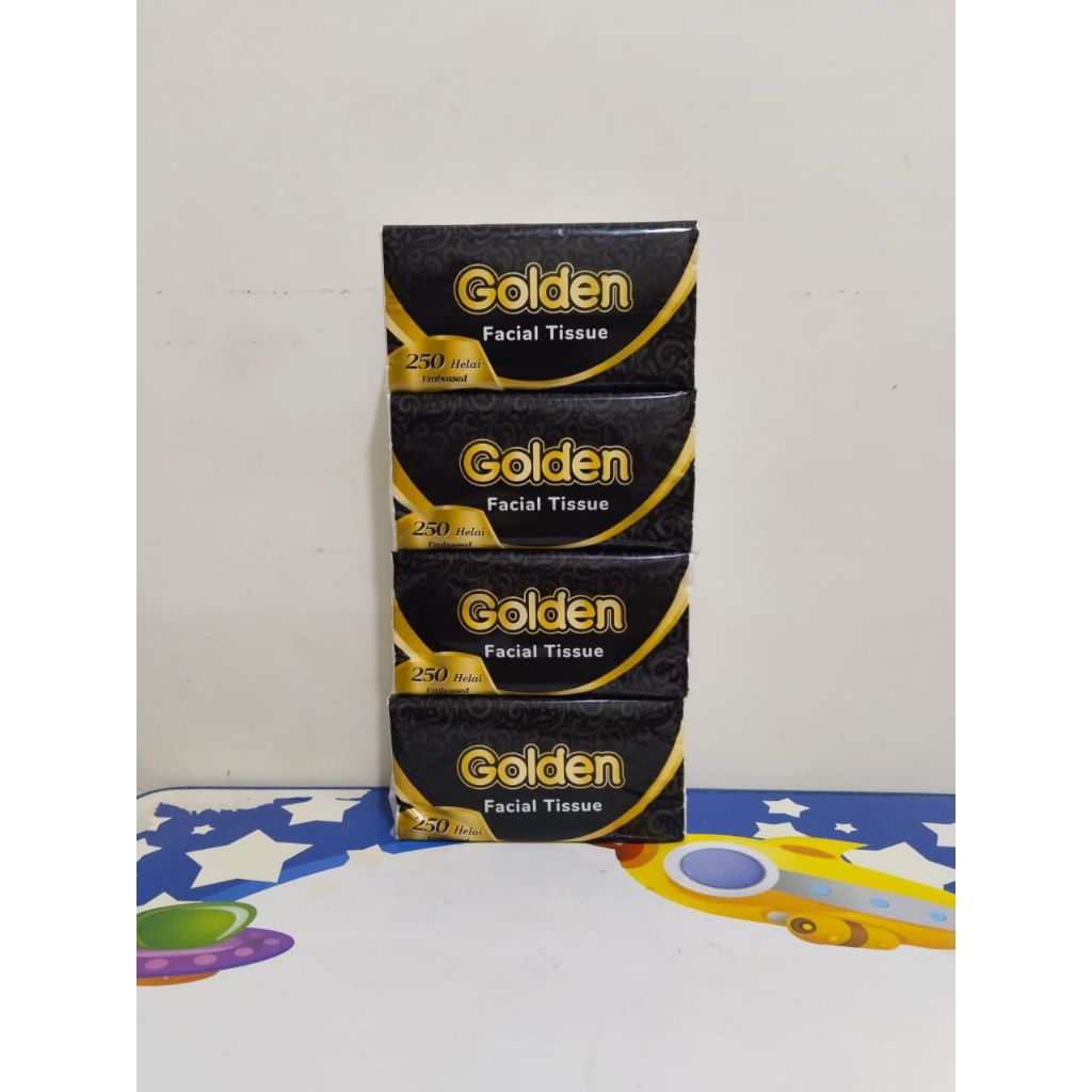 Jual 4 Pack Tisu Golden 250 Helai Embossed 2Ply Facial Tissue Wajah ...