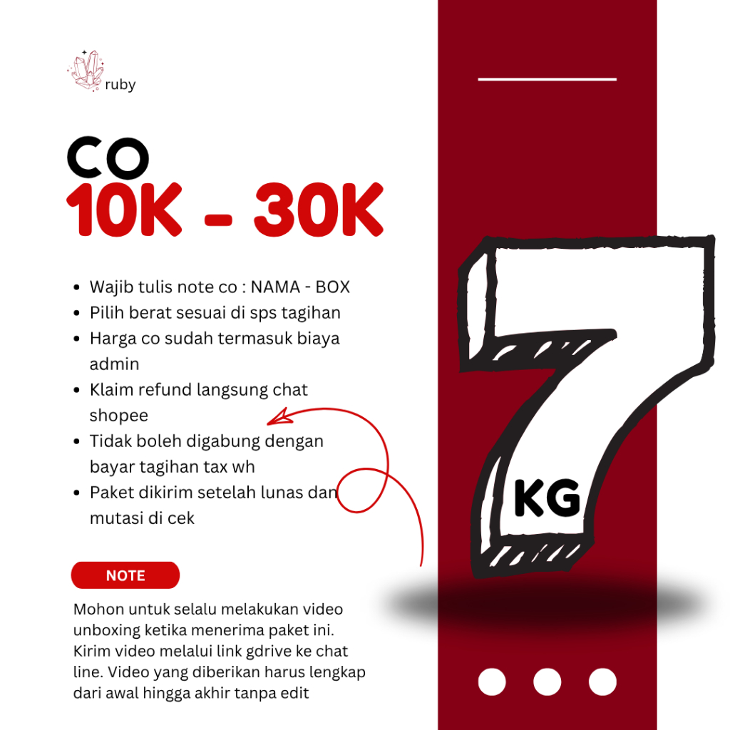 Jual 7KG (CO 10K - 30K) —BACA DESKRIPSI | Shopee Indonesia