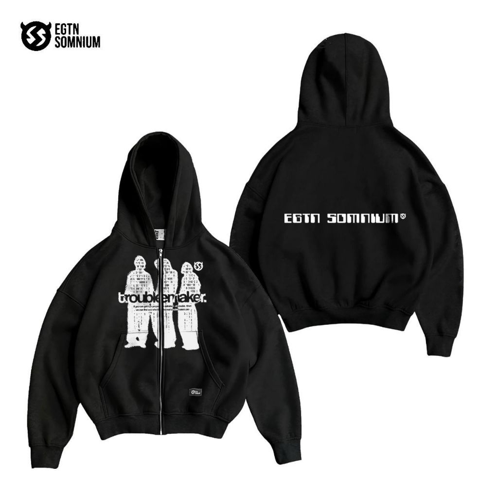 Jual Jaket Boxy Oversized Rekleftif Desain Troublemaker Full Tag ...