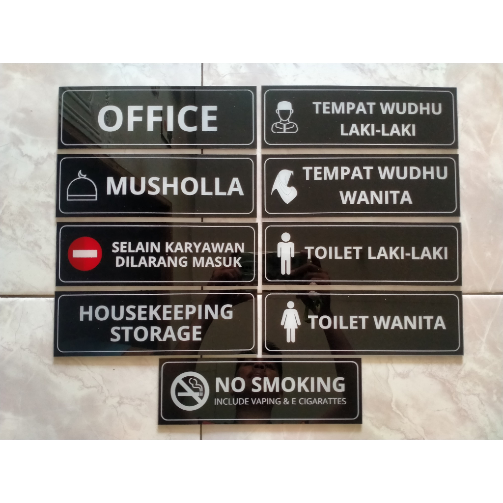 Jual Sign Board Akrilik Custom ukuran 8 cm x 25 cm | Sign Estetic ...