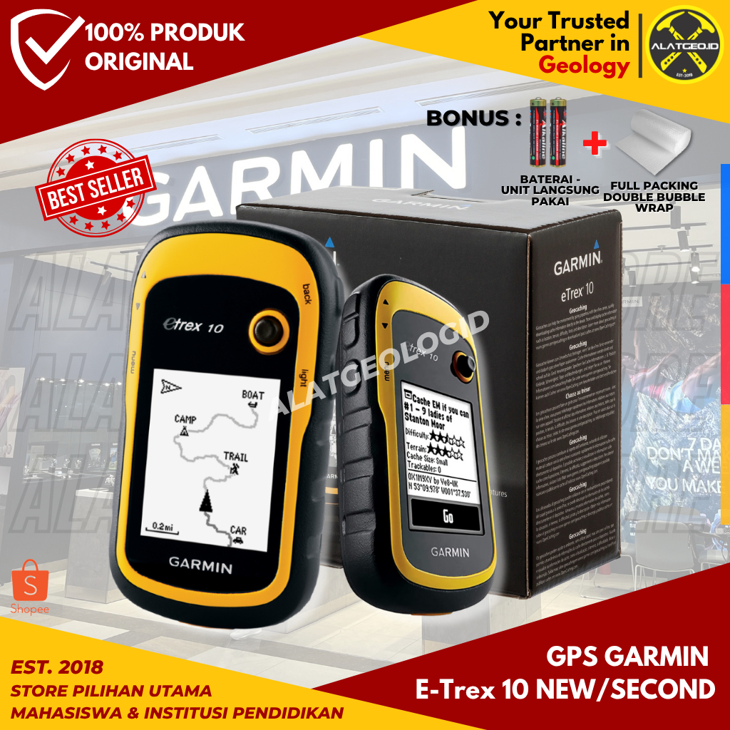 Jual GPS Garmin Etrex 10 GPS E trex 10 Original NEW / SECOND Pemetaan ...