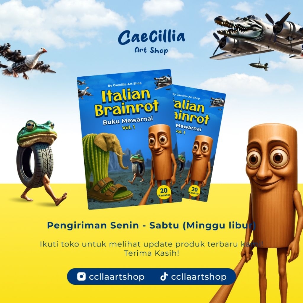 Jual Buku Mewarnai Anak - Seri Anomali Italian Brainrot | Shopee Indonesia