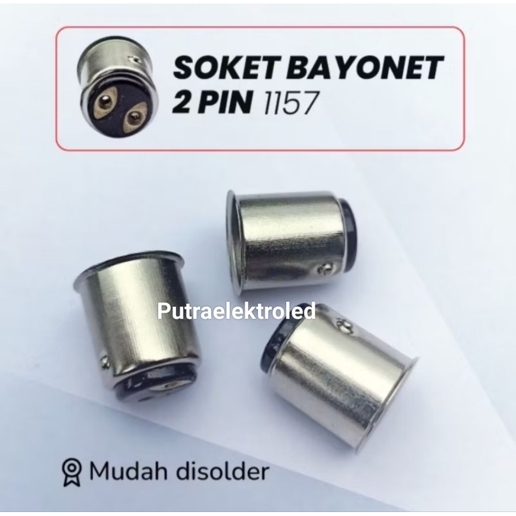Jual Soket Bayonet 2 pin Soket Lampu Rem Motor / SOKET BAYONET 2 PIN ...