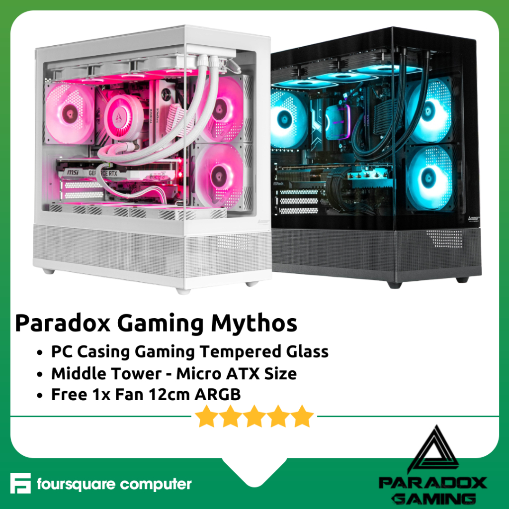 Jual Paradox Gaming Mythos Black White | Casing CPU Komputer Micro ATX ...