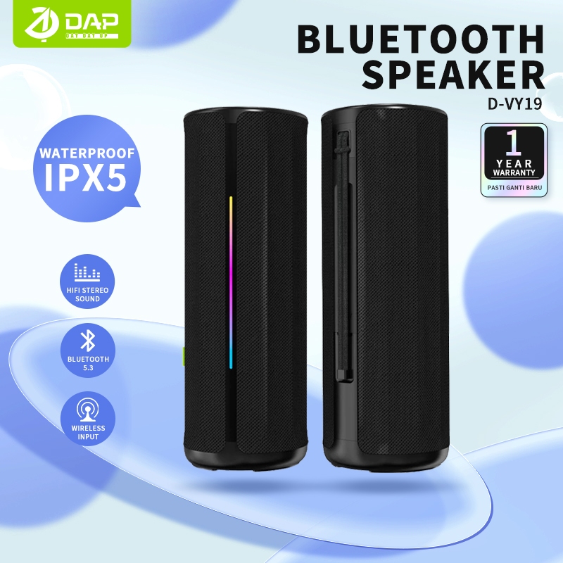 Jual DAP D-VY19 Speaker Bluetooth Bass RGB Waterproof IPX5 Bluetooth 5. ...