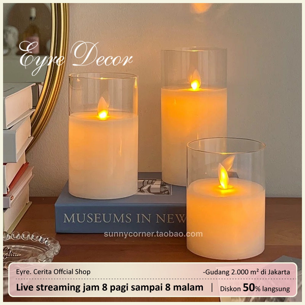 Jual Eyre（Pop-up toko ♞） Lilin LED Premium Akrilik Aesthetic Candle ...