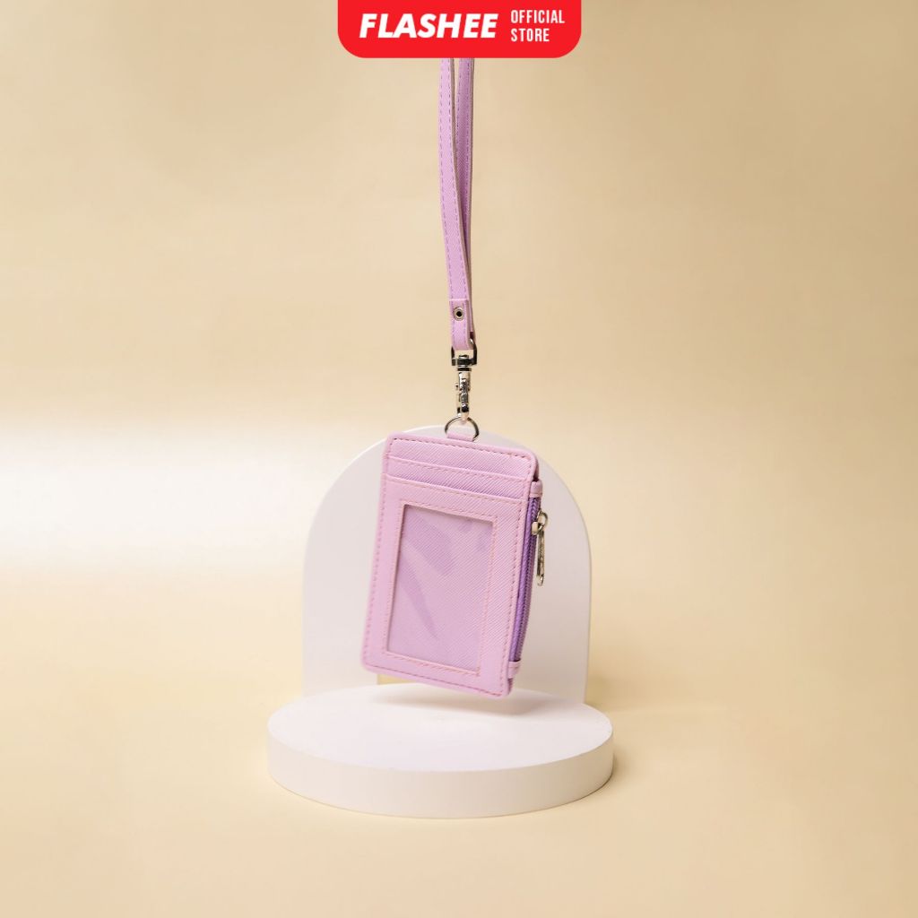 Jual Flashee Taylor Lanyard Zipper Kulit Sintetis Name Tag ID Card ...