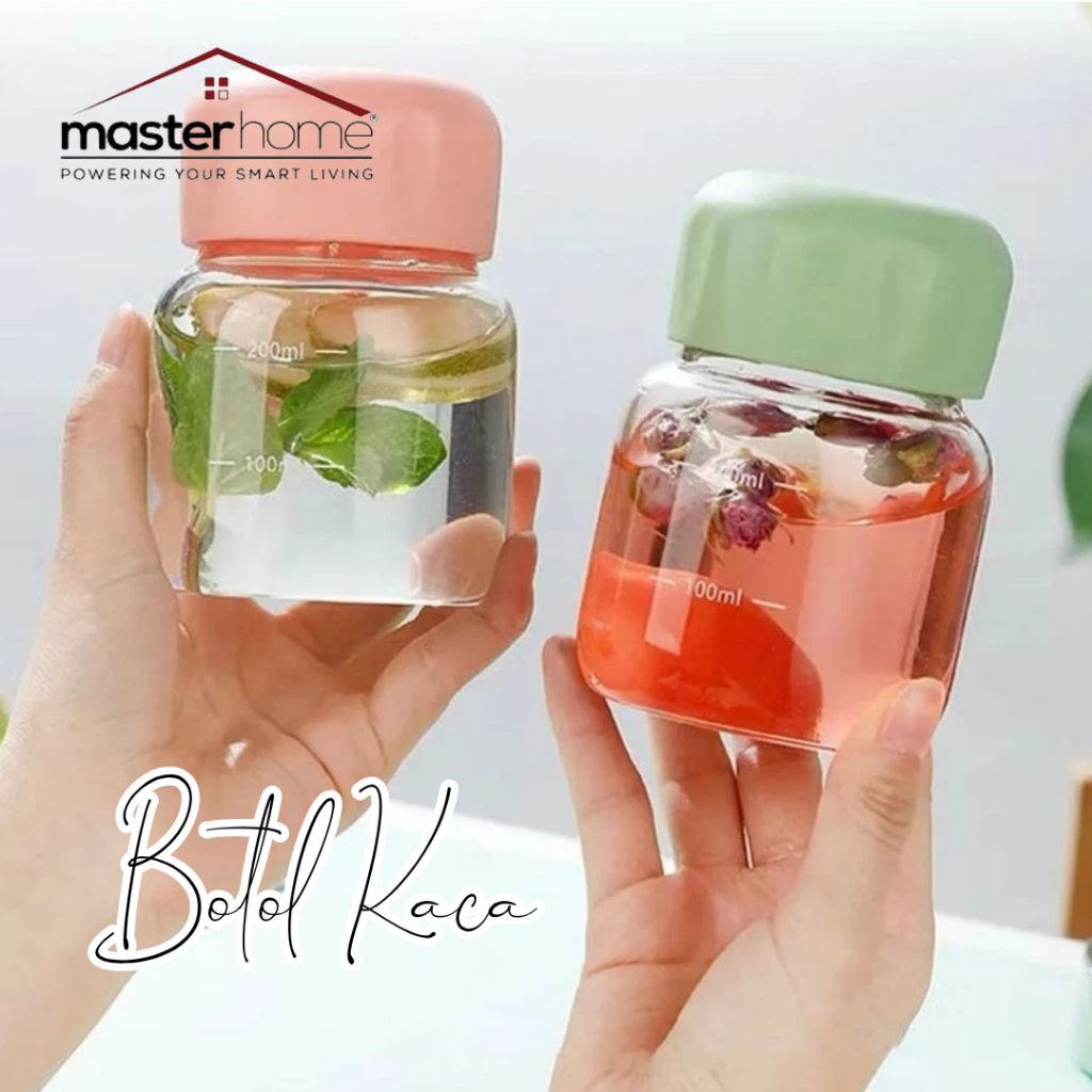 Jual Masterhome Botol Minum Kaca Mini | Botol Jus Kopi Teh | Tahan ...