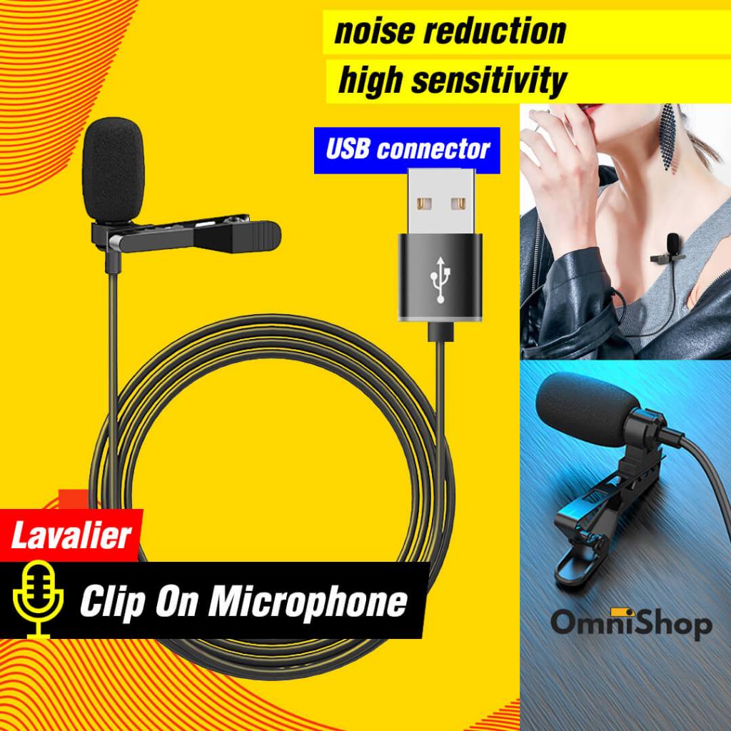 Jual Microphone Jepit L20 USB Mic Clip On Mini Cable for PC Laptop ...
