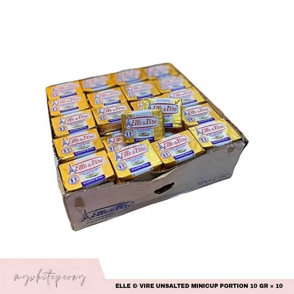 Jual UNSALTED BUTTER ELLE & VIRE mini cup portion 10gr x 10pc | Shopee ...