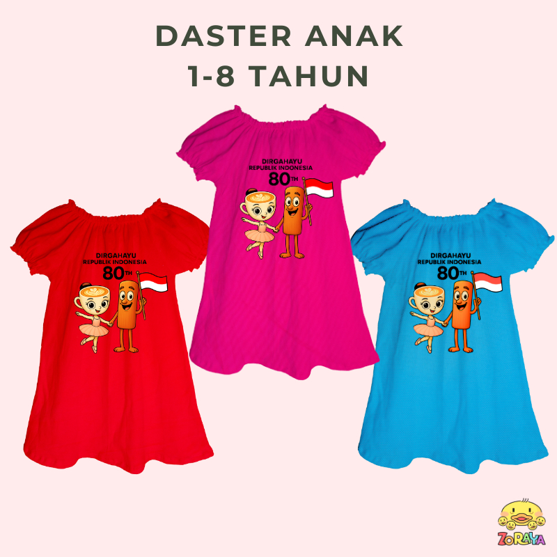 Jual ZORAYA Dress Anak Merah Putih 1 - 8 Tahun DIRGAHAYU REPUBLIK ...