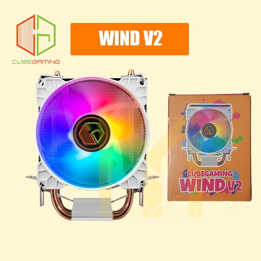 Jual Cube Gaming Wind V2 CPU Cooler / 2 Heat Pipes Universal HSF CPU ...