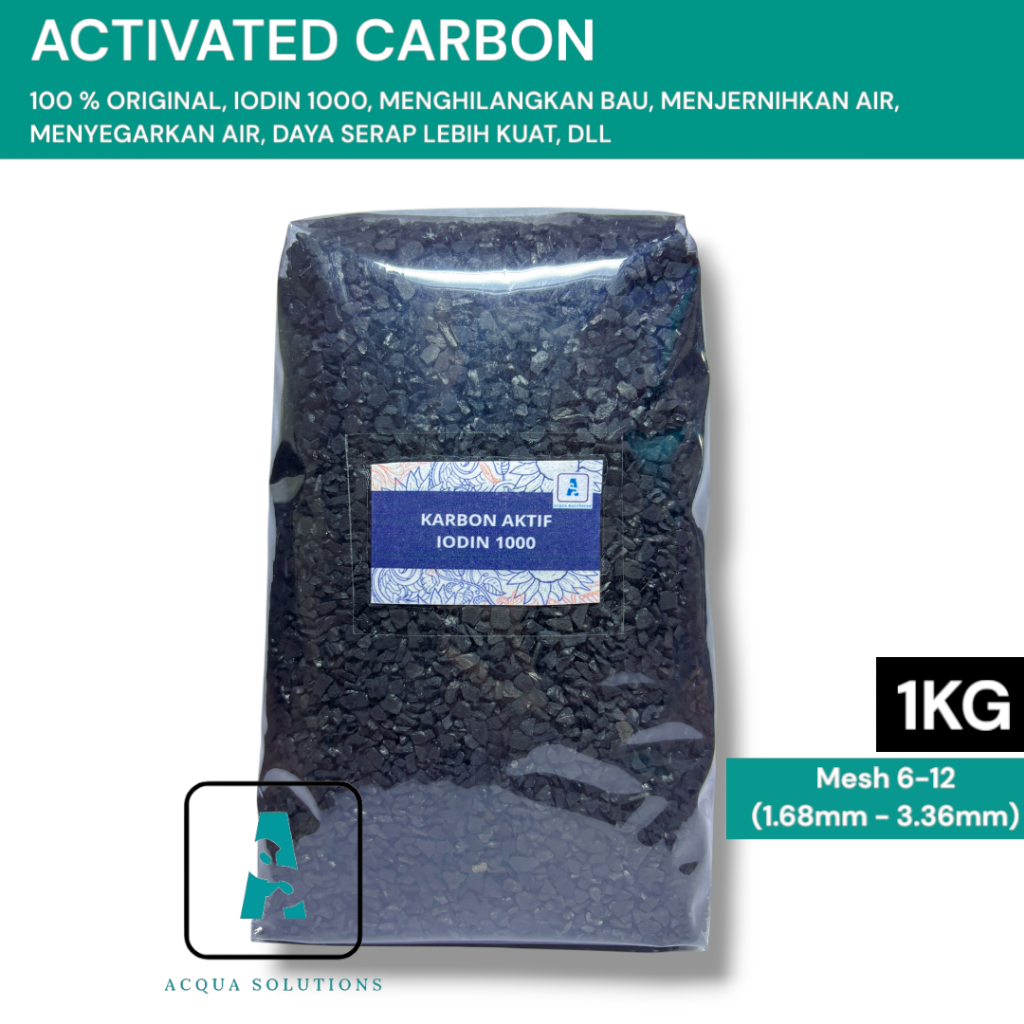 Jual Karbon Aktif IODINE 1000 Mesh 6-12 1Kg | Shopee Indonesia