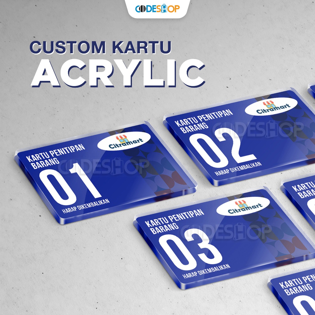 Jual Kartu Akrilik Nomor Nama Antrian Penitipan Barang Cetak UV Tebal ...